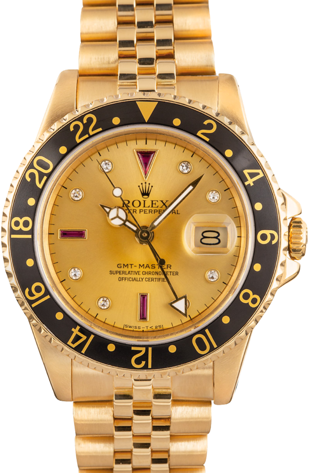 Used Rolex GMT Master II Stainless Steel and Gold Mens 116713 - Save At ...