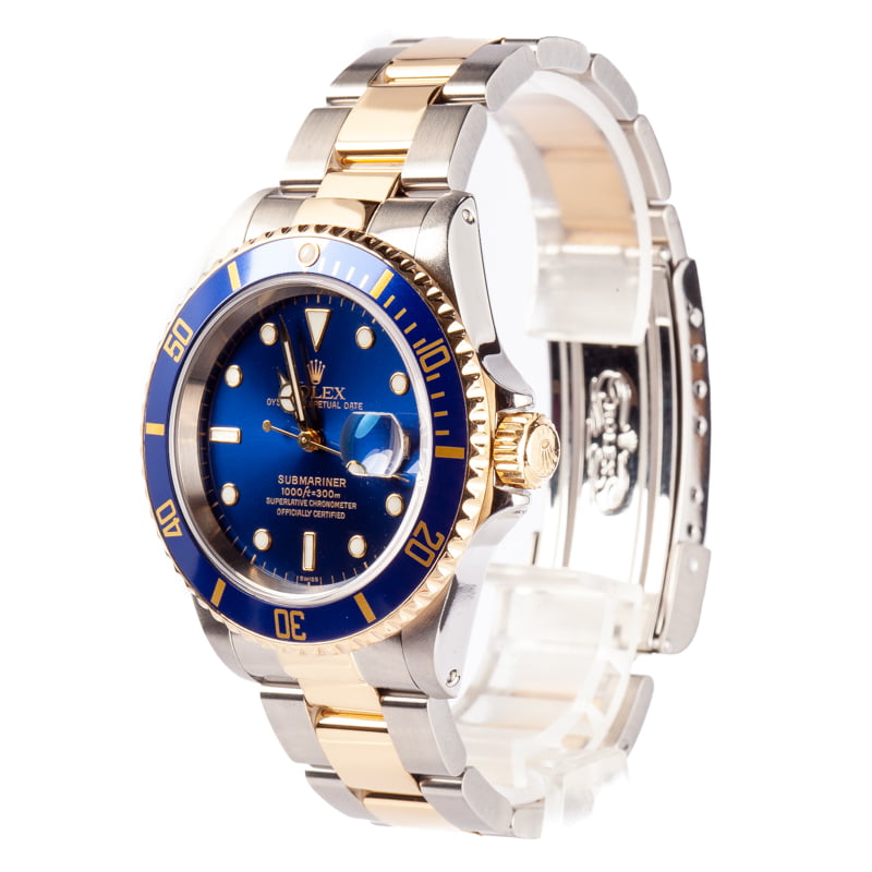 Rolex Submariner Steel & Gold Two Tone With Blue Face Dial - Bob's item ...