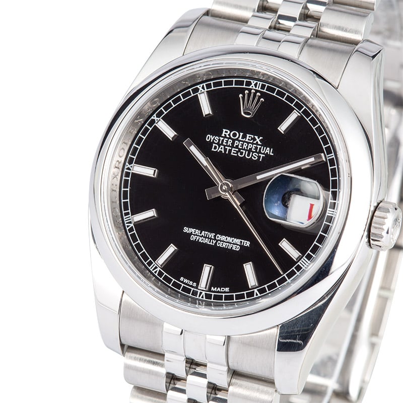 Rolex Stainless Datejust 116200 Black Dial
