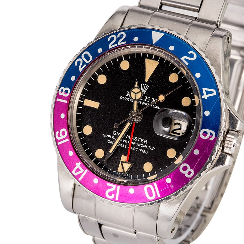 Vintage Rolex GMT-Master 1675 Fuchsia Bezel