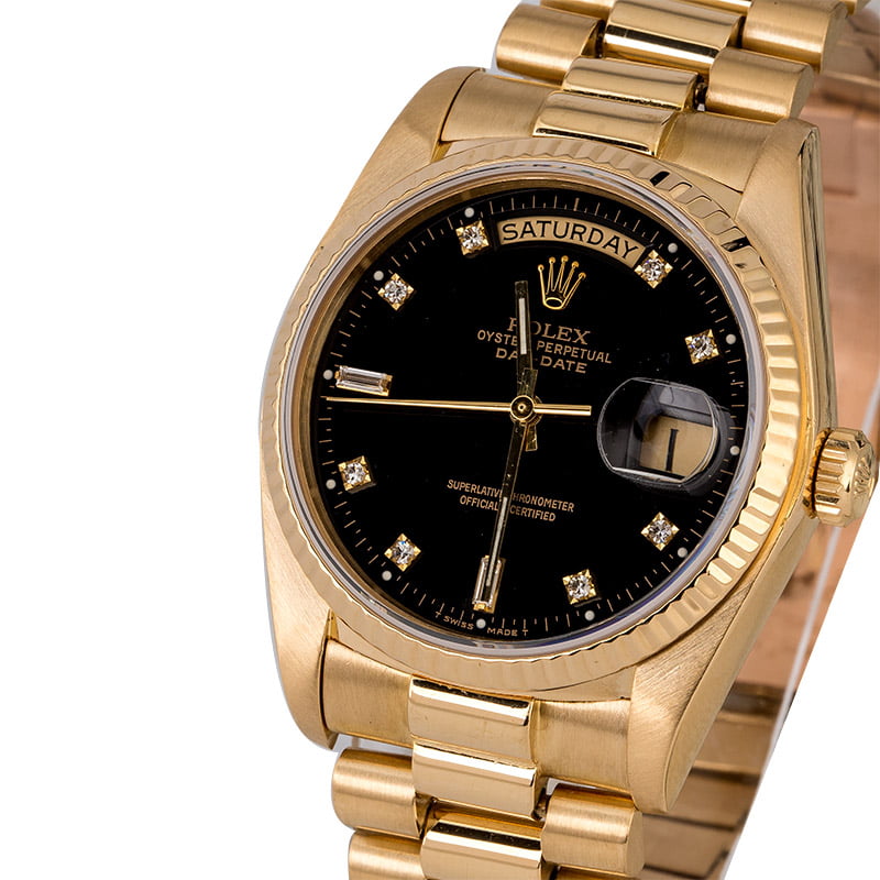 Rolex Day-Date 18038 Black Diamond Dial