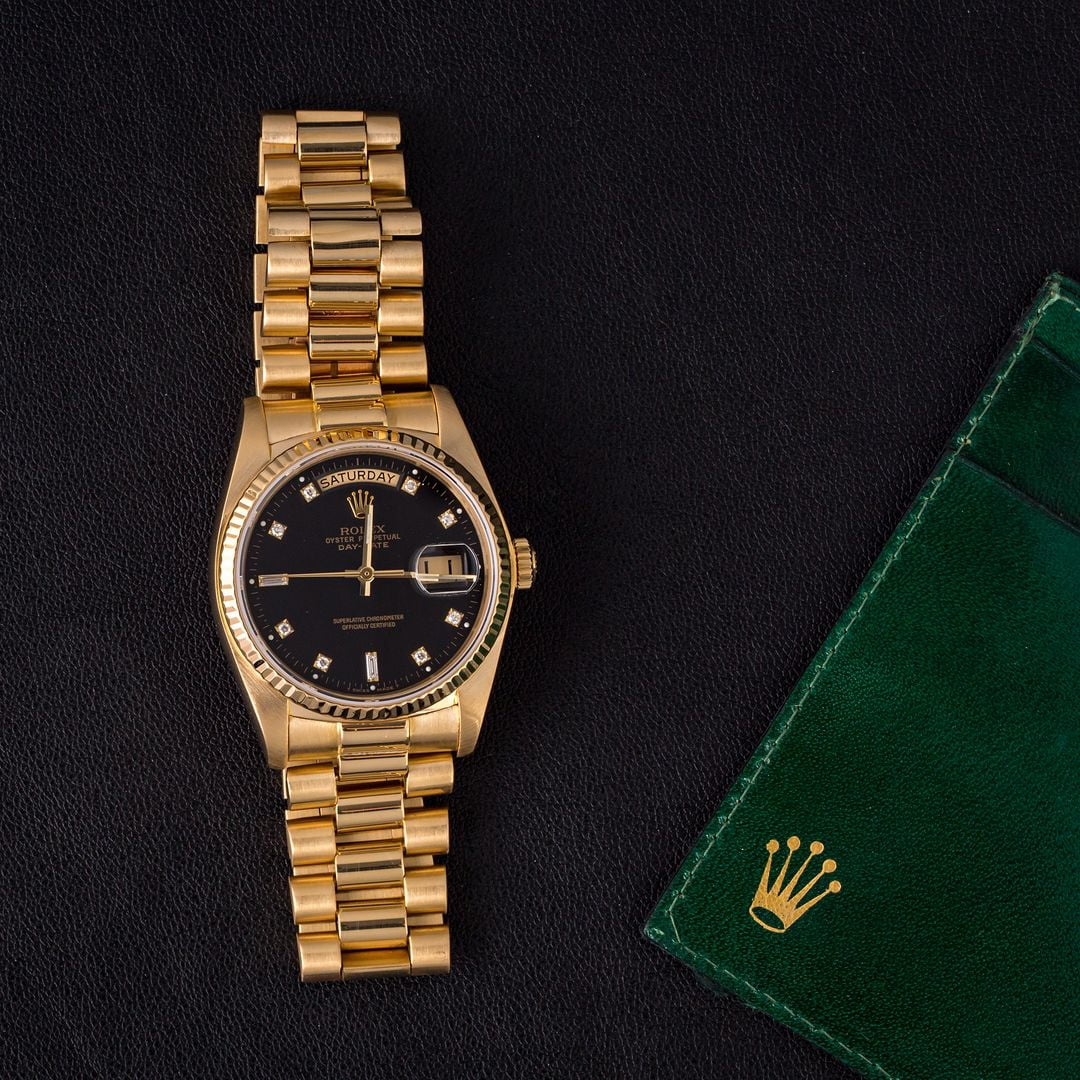 Rolex Day-Date 18038 Black Diamond Dial
