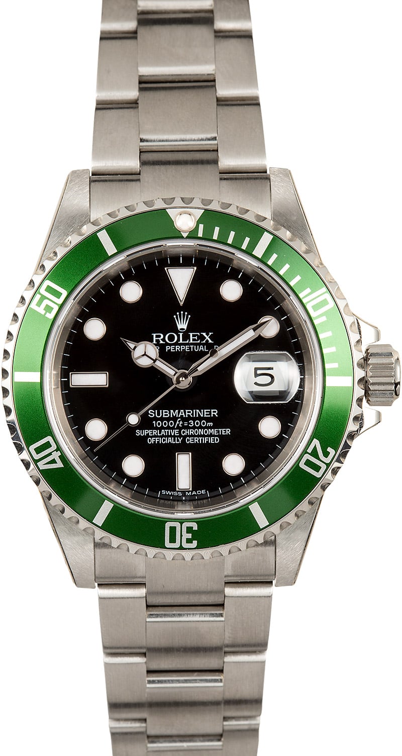 Green Submariner Date, 100% Authentic Rolex at Bob's Watches