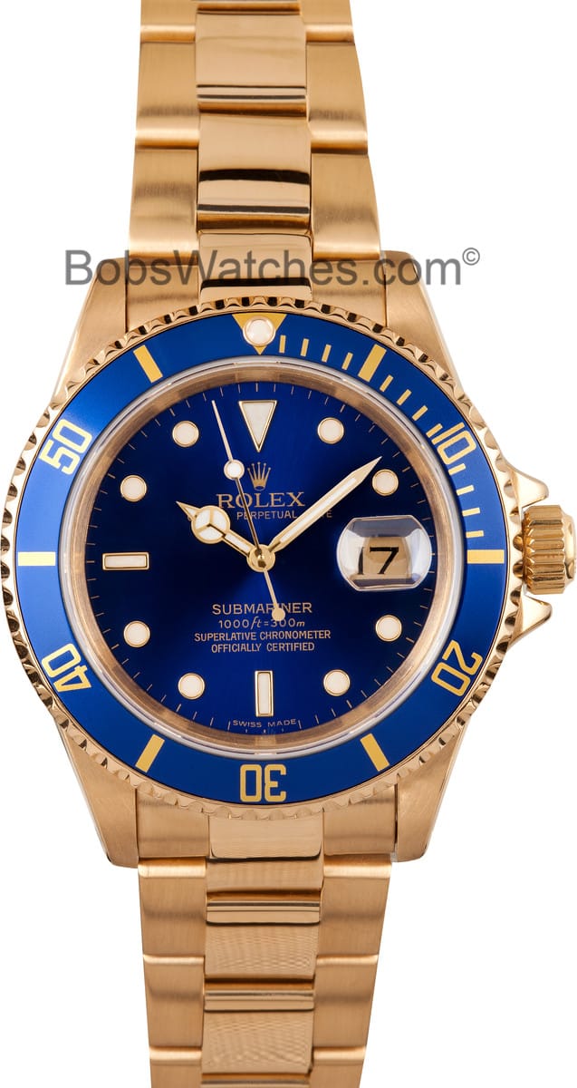 Rolex Submariner 16618 - Save on Authentic Rolex at Bobs